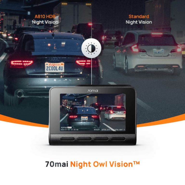70mai Dash Cam A810 Set Front 4K 2160P Rear HDR 1080P GPS Night Vision ...