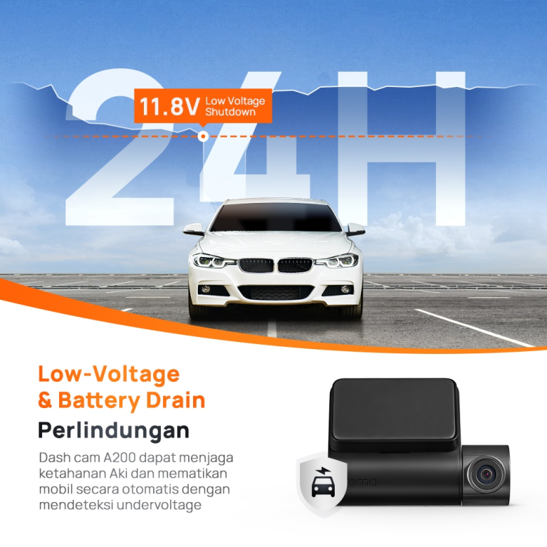 70mai Dash Cam A200 Set Dual-Channel HDR 1080P Fov-130 Night Owl Vision