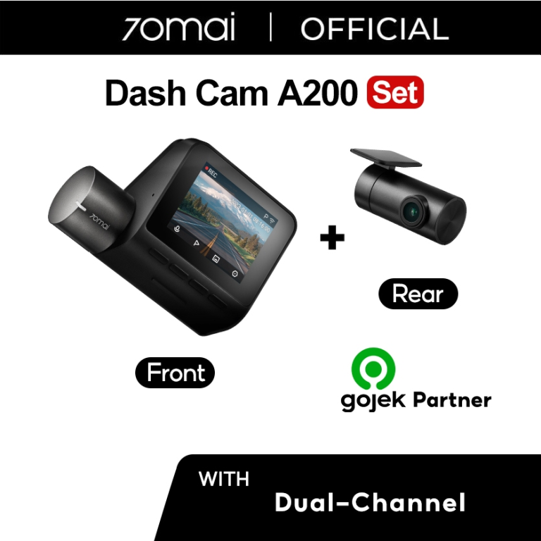 70mai Dash Cam A200 Set Dual-Channel HDR 1080P Fov-130 Night Owl Vision