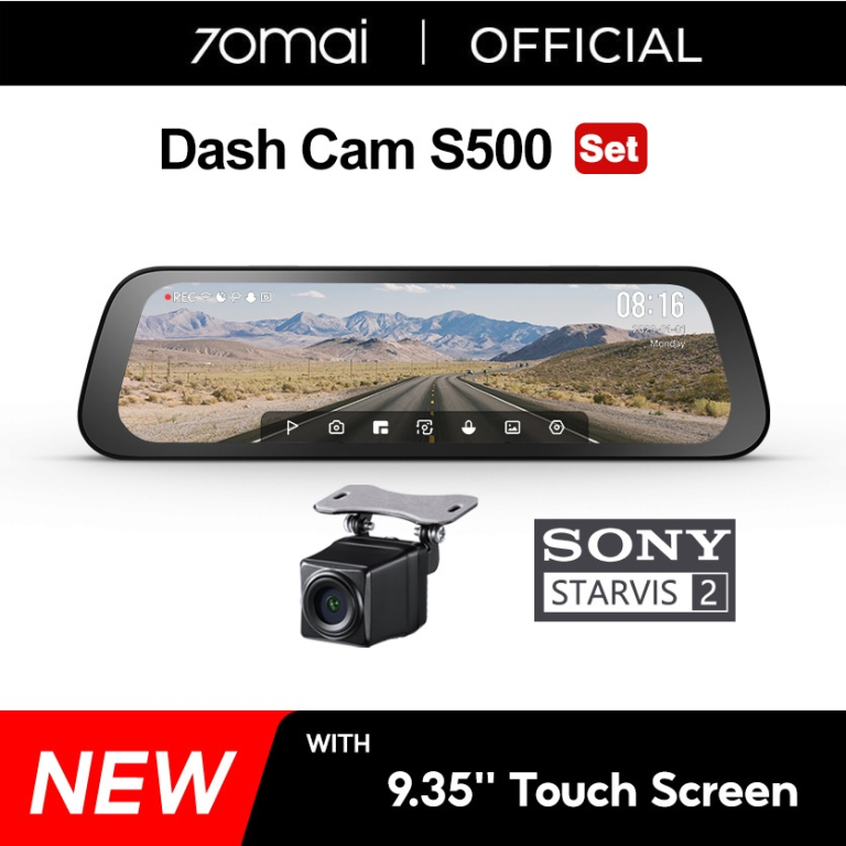Dash Cam 70mai S500 Set 9.35" Full-Laminated Touch Screen 3K Resolution ...
